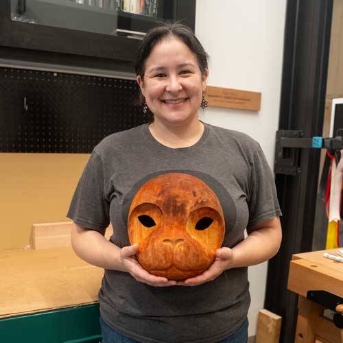 Jennifer Angaiak Wood in the Artist Studio | Burke Museum